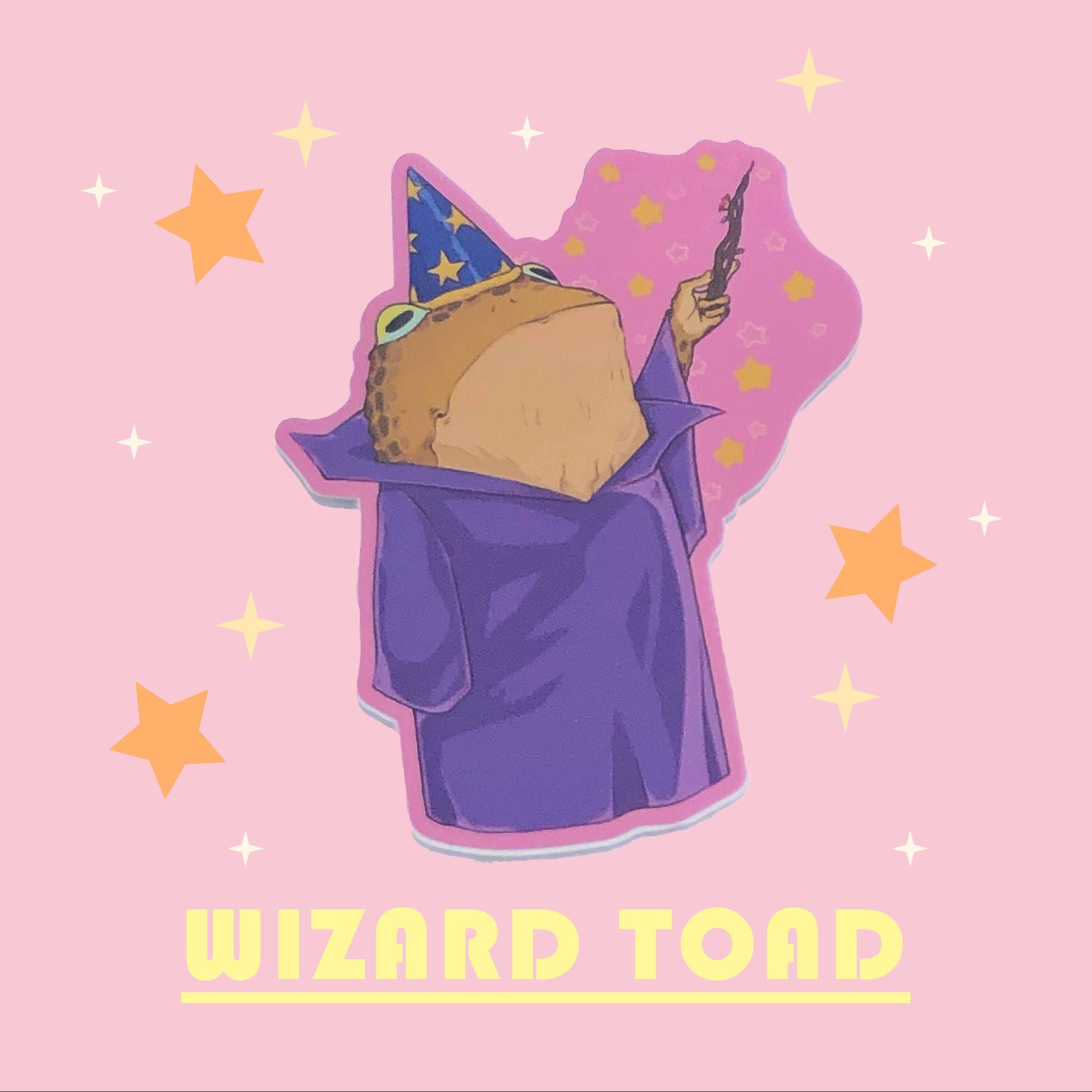Cute Magical Frog Toad Wizard Sorcery Sticker | Etsy