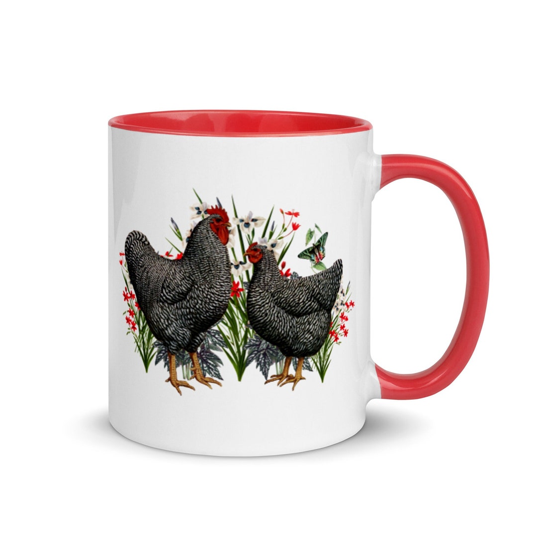 Poultry Mug With Color Inside, Barred Rock Chicken, Cute Homesteading ...