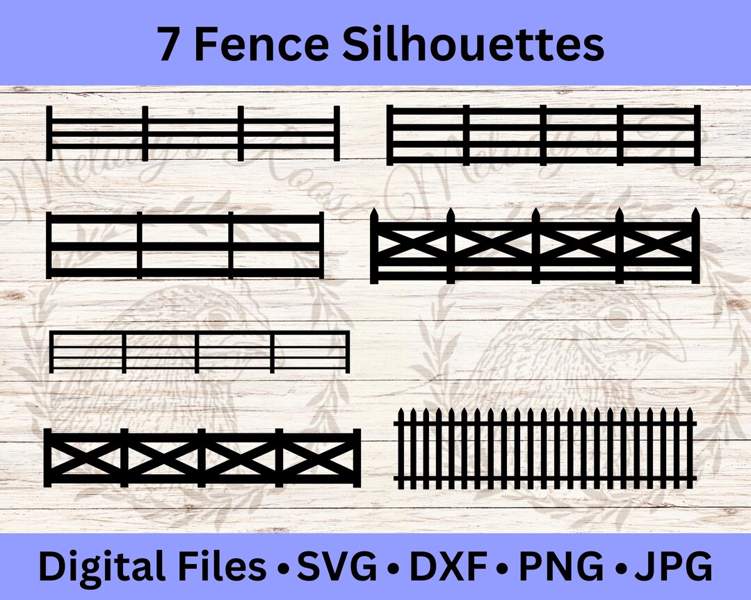 Farm Fence Images, Barnyard Silhouette SVG, Digital Crafting, Cricut ...