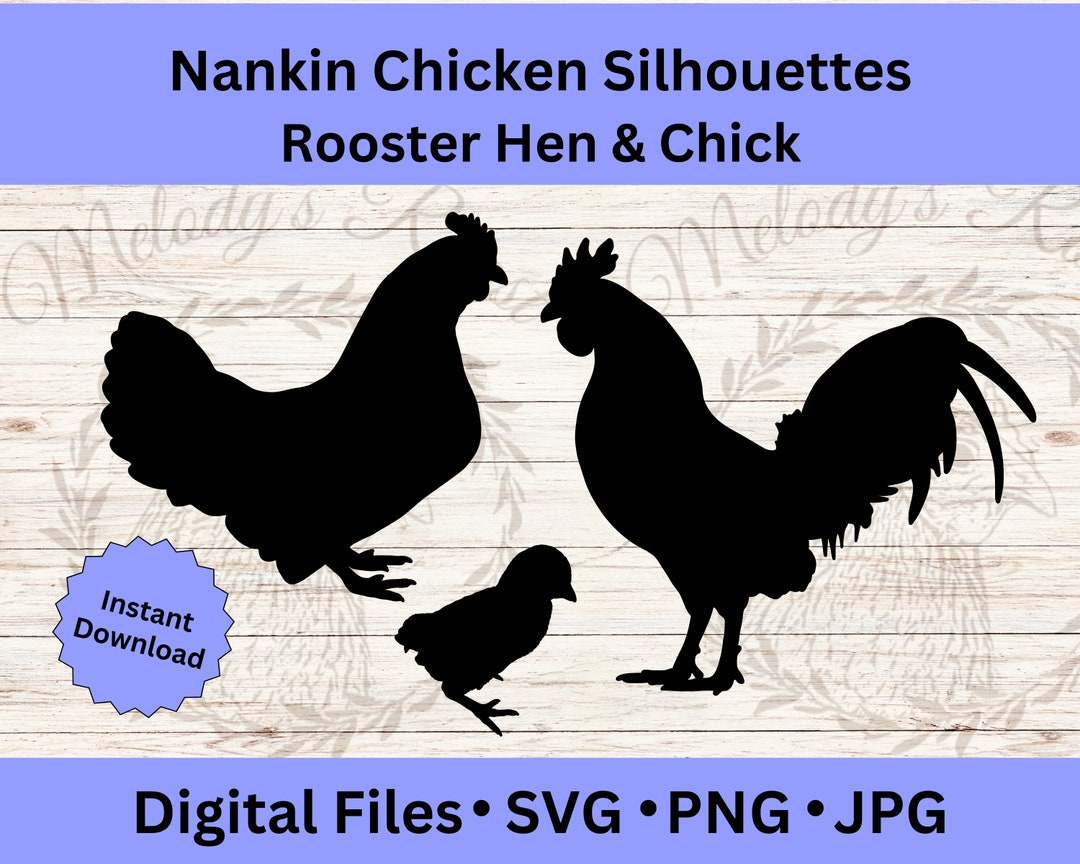 Bantam Nankin Chicken SVG, Rooster Clipart, Chicken Breed PNG, Minifarm ...