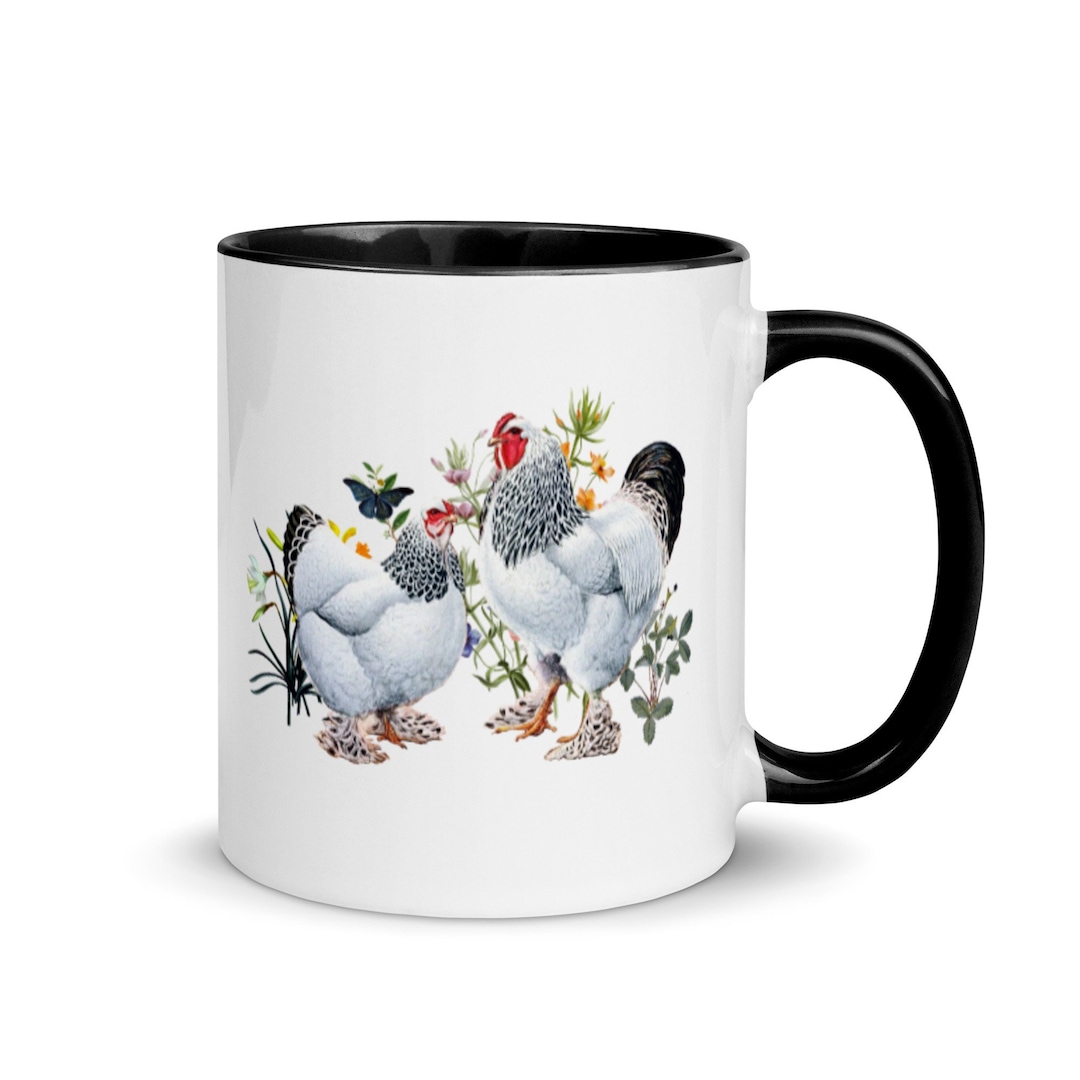 Brahma Chicken Mug: Boho Rooster & Hen Tea Cup - Etsy