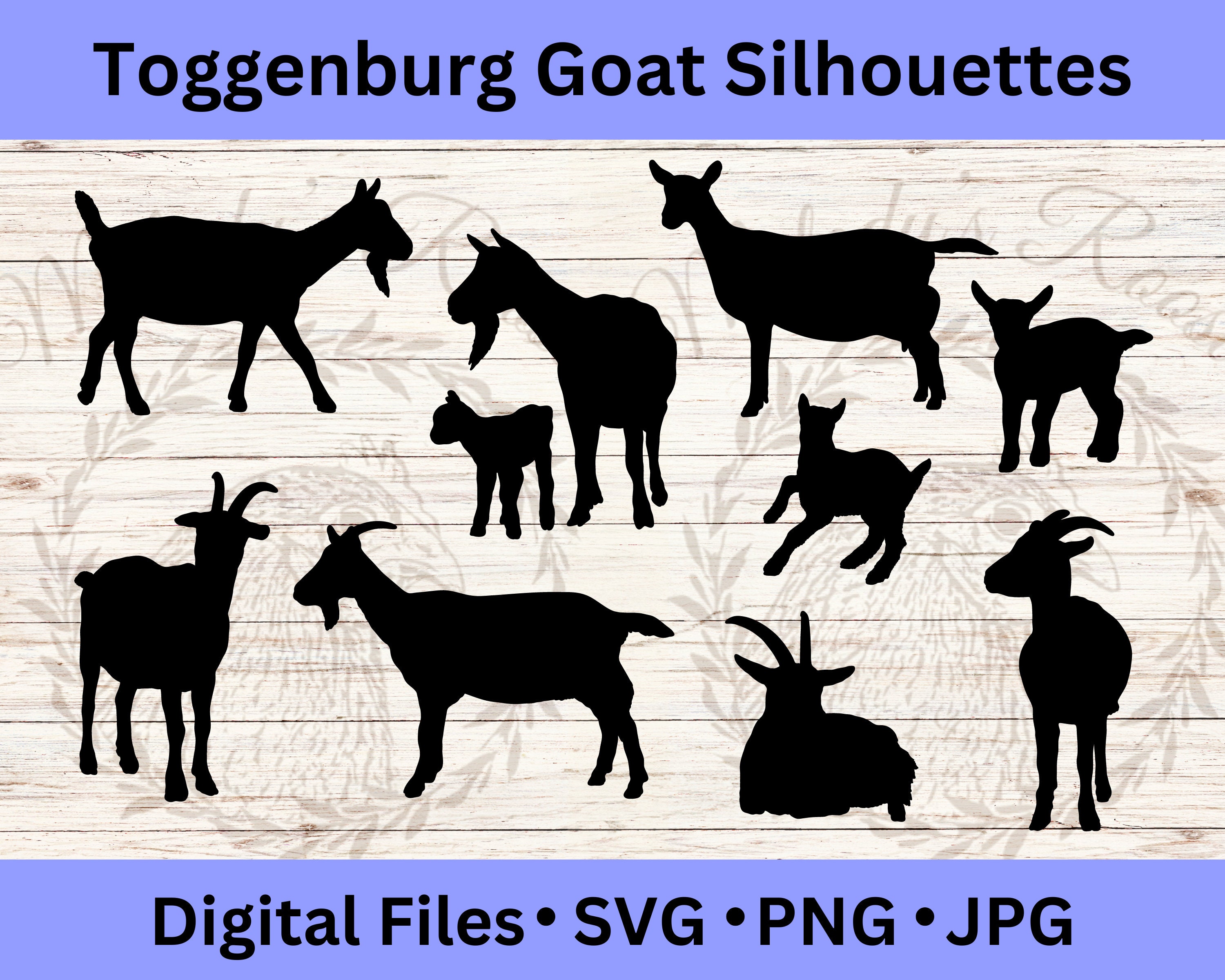 Toggenburg Goat Svgs, Billy Goat, Farm Animal Clipart, Livestock PNG ...
