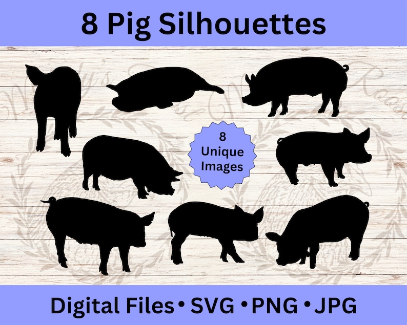 Pig SVG Cut Files, Livestock Graphic, Pig PNG Clipart, Scrapbooking ...