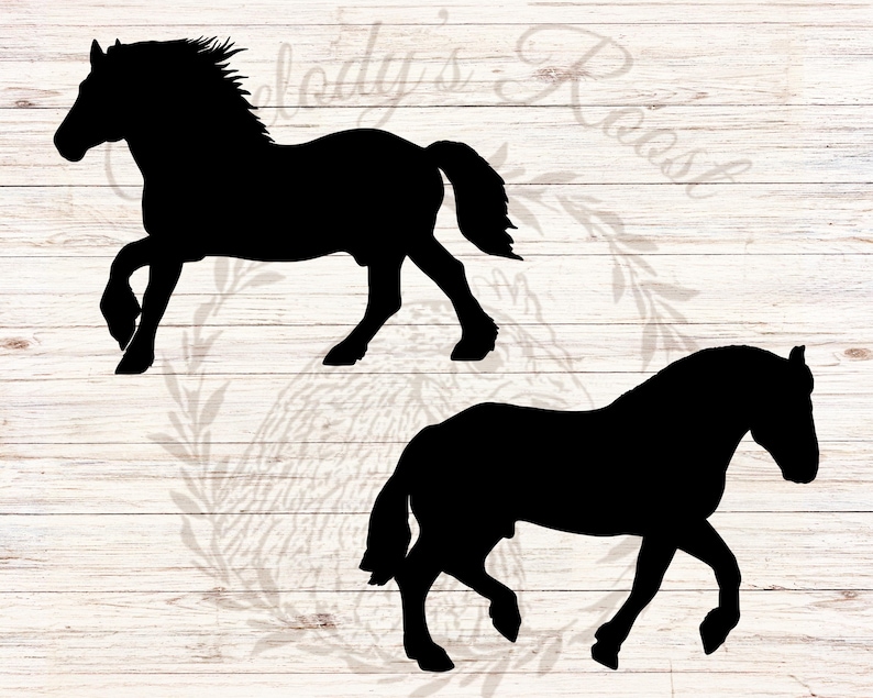 Percheron Draft Horse SVG, Cutting Machine Files, Horse Clipart, Vinyl ...