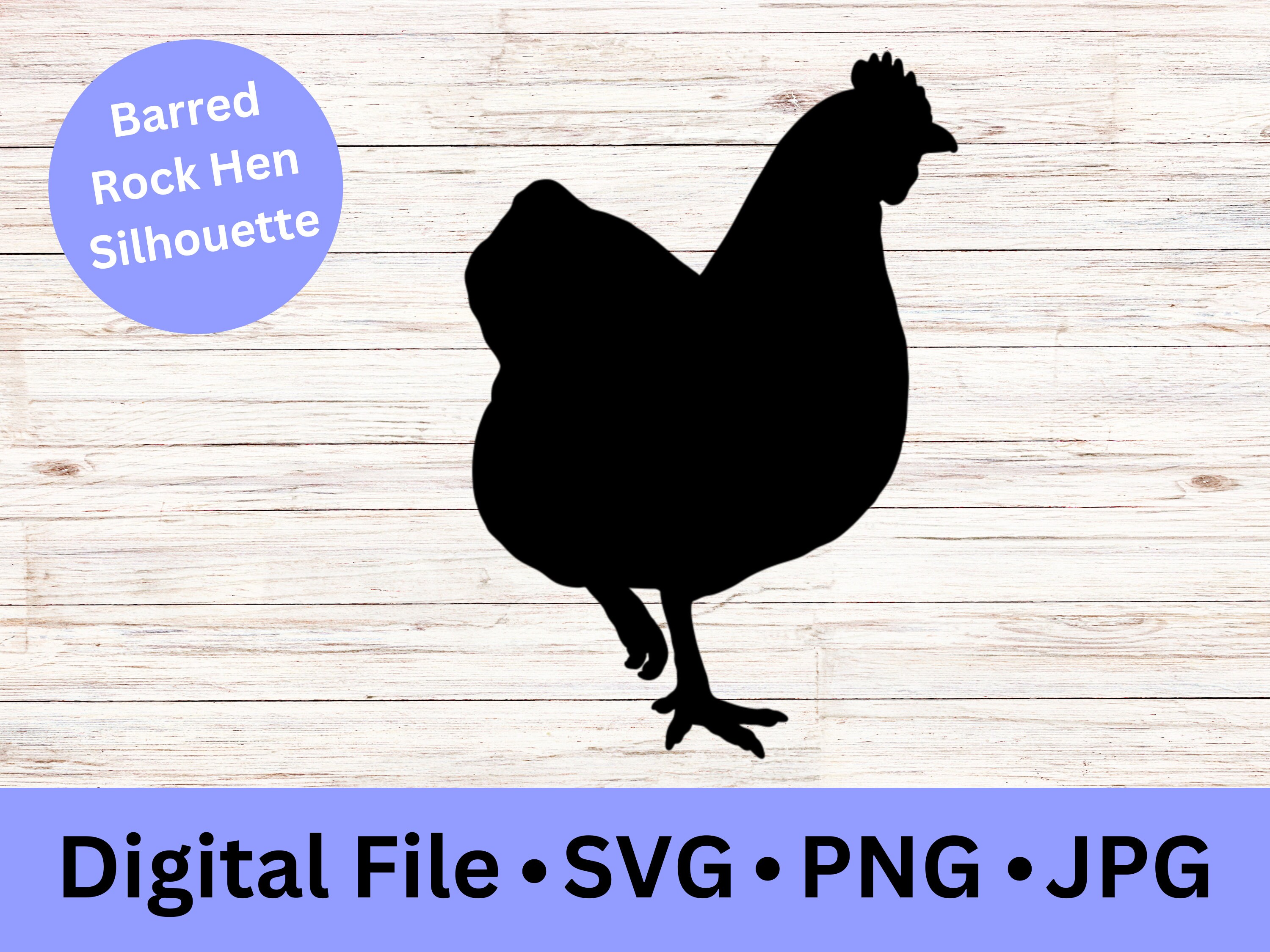 Barred Rock Hen Clipart Cute Chicken Cut File Printable Farm - Etsy