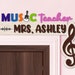 Music Teacher Door Frame Sign, Personalized 3D Frame for Music Teacher ...
