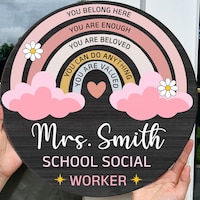 Personalized Welcome Sign, School Social Worker Office Sign, Social ...