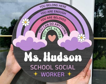 Personalized Welcome Sign, School Social Worker Office Sign, Social ...