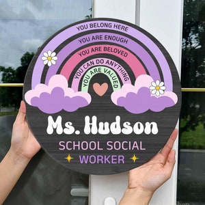 School Social Worker Office Sign, Social Worker Door Hanger ...