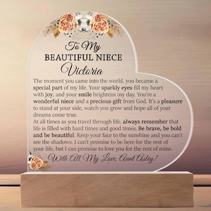 Personalized Heart Plaque for Niece, Niece Birthday Gift, Sentimental ...