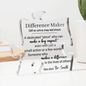 Personalized Plaque for Difference Maker, Recognition Gift From ...