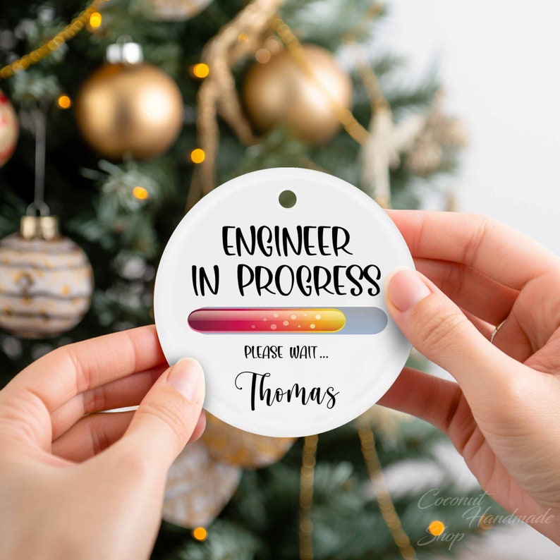 Engineer in Progress Ornament, Personalized Engineer Graduation Gift ...