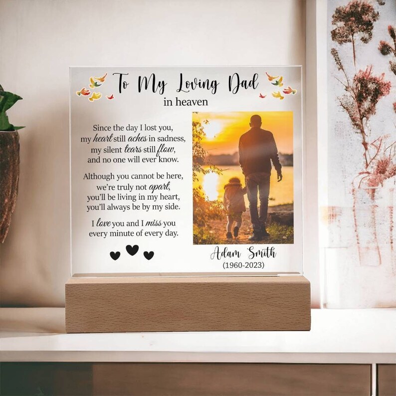 Personalized Plaque for Dad in Heaven, in Loving Memory of Plaque, Dad ...