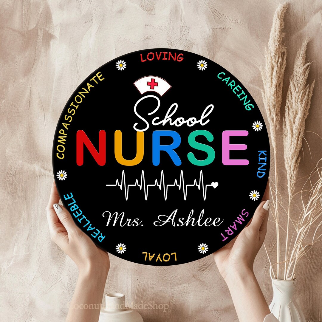 Personalized School Nurse Door Sign, School Nurse Door Hanger, Gift for ...