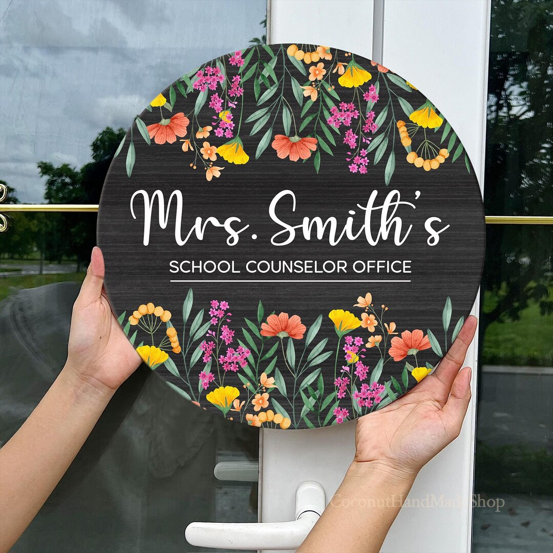 Custom Name School Counselor Office Door Sign, School Counselor Door ...