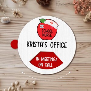 Custom School Nurse Office Door Sign, Rotating Status Plate for School ...
