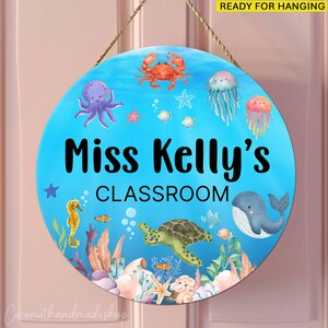 Personalized Under the Sea Classroom Sign, Ocean Theme Teacher Door ...