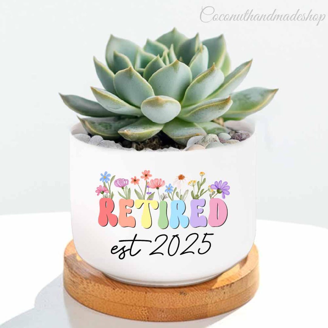 Personalized Retired 2025 Plant Pot, Custom Retirement Planter for ...