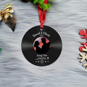 Vinyl Record Ornament, Personalized Song Ornament, Couple Christmas ...
