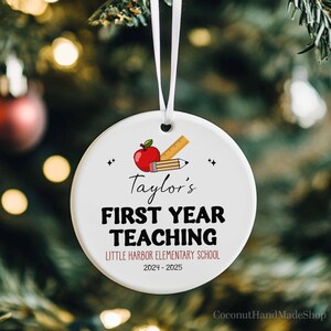 Personalized First Year as Teacher Ornament, New Teacher Gift, Teacher ...