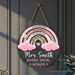 School Social Worker Office Sign, Social Worker Door Hanger ...