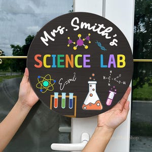 Science Lab Door Sign, Personalized Science Teacher, Chemistry Teacher ...