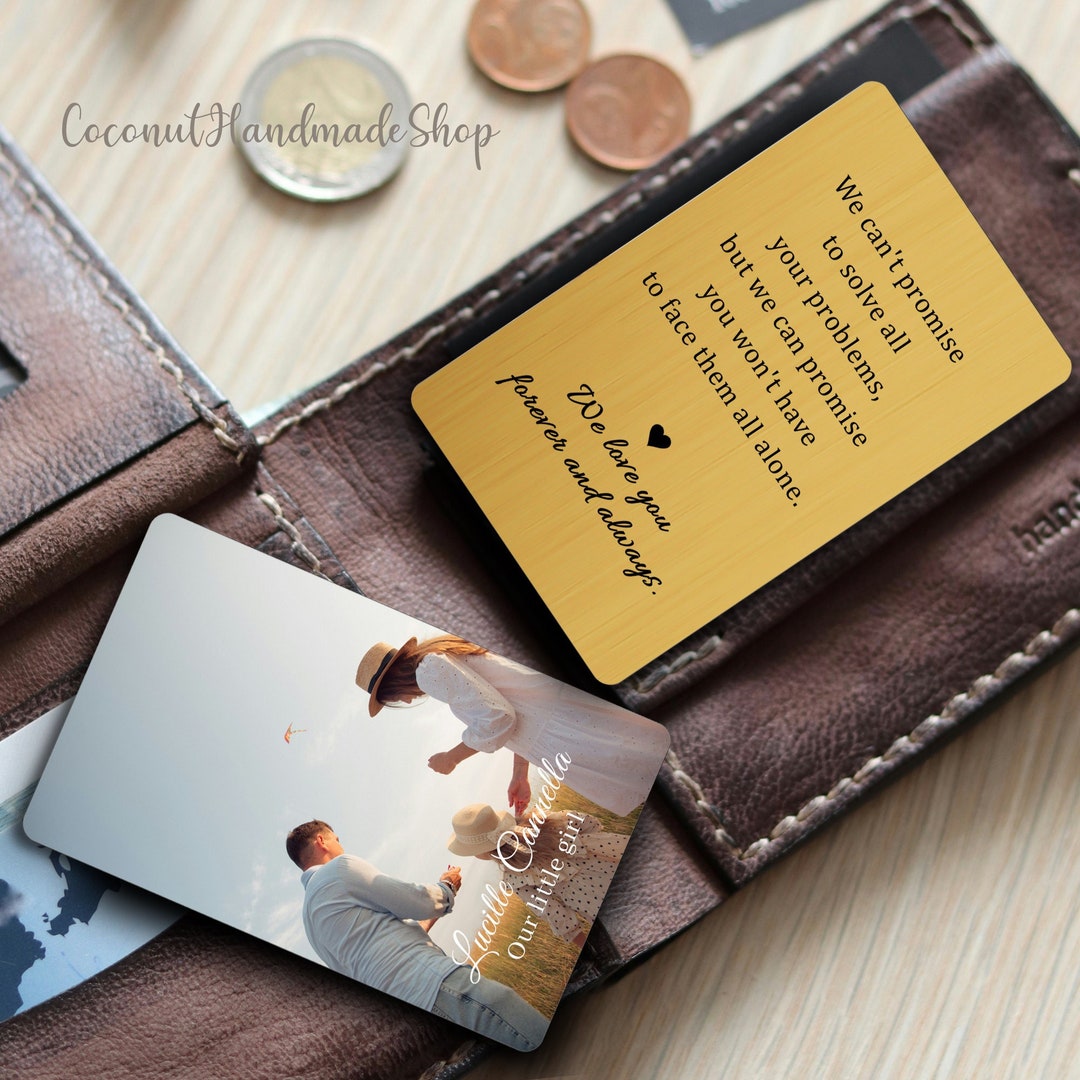 Personalized Photo Metal Wallet Card, Metal Keepsake for Gift Family ...