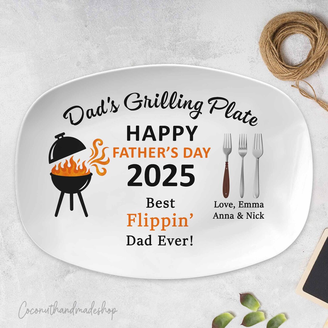 Personalized Grilling Plate for Daddy, Custom Dad's Grilling Plate With ...