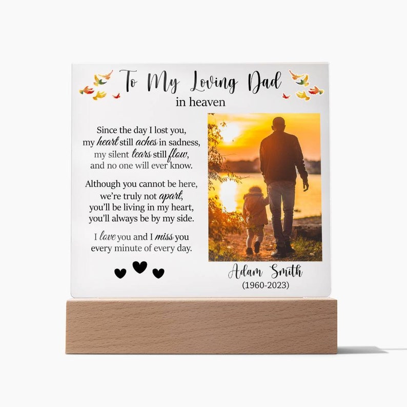 Personalized Plaque for Dad in Heaven, in Loving Memory of Plaque, Dad ...