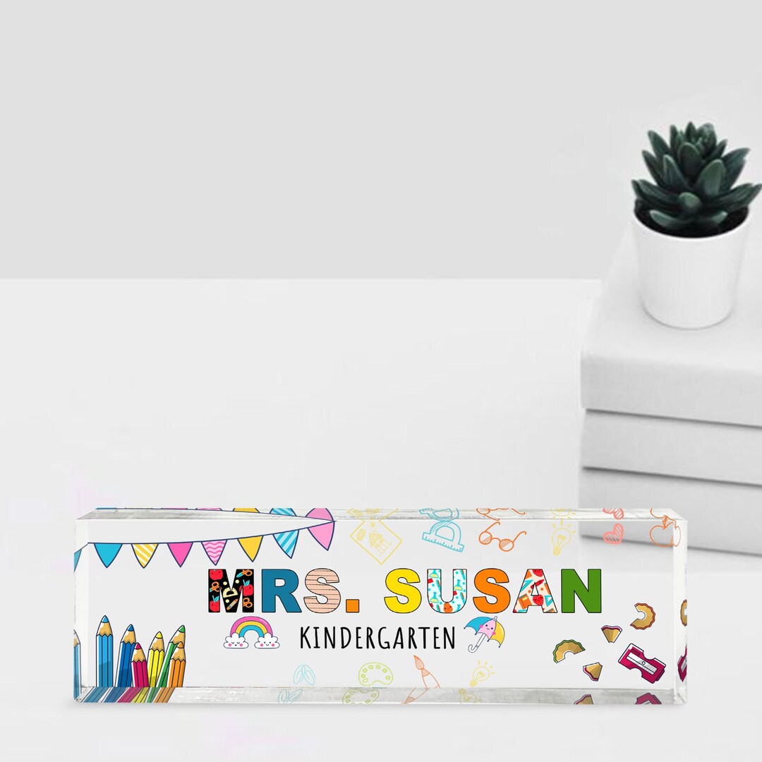 Custom Teacher Desk Name Plate, Personalized Name Teacher Plate, Custom ...
