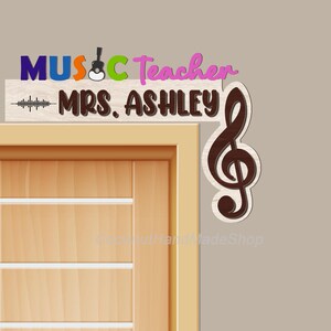 Music Teacher Door Frame Sign, Personalized 3D Frame for Music Teacher ...