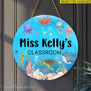 Personalized Under the Sea Classroom Sign, Ocean Theme Teacher Door ...