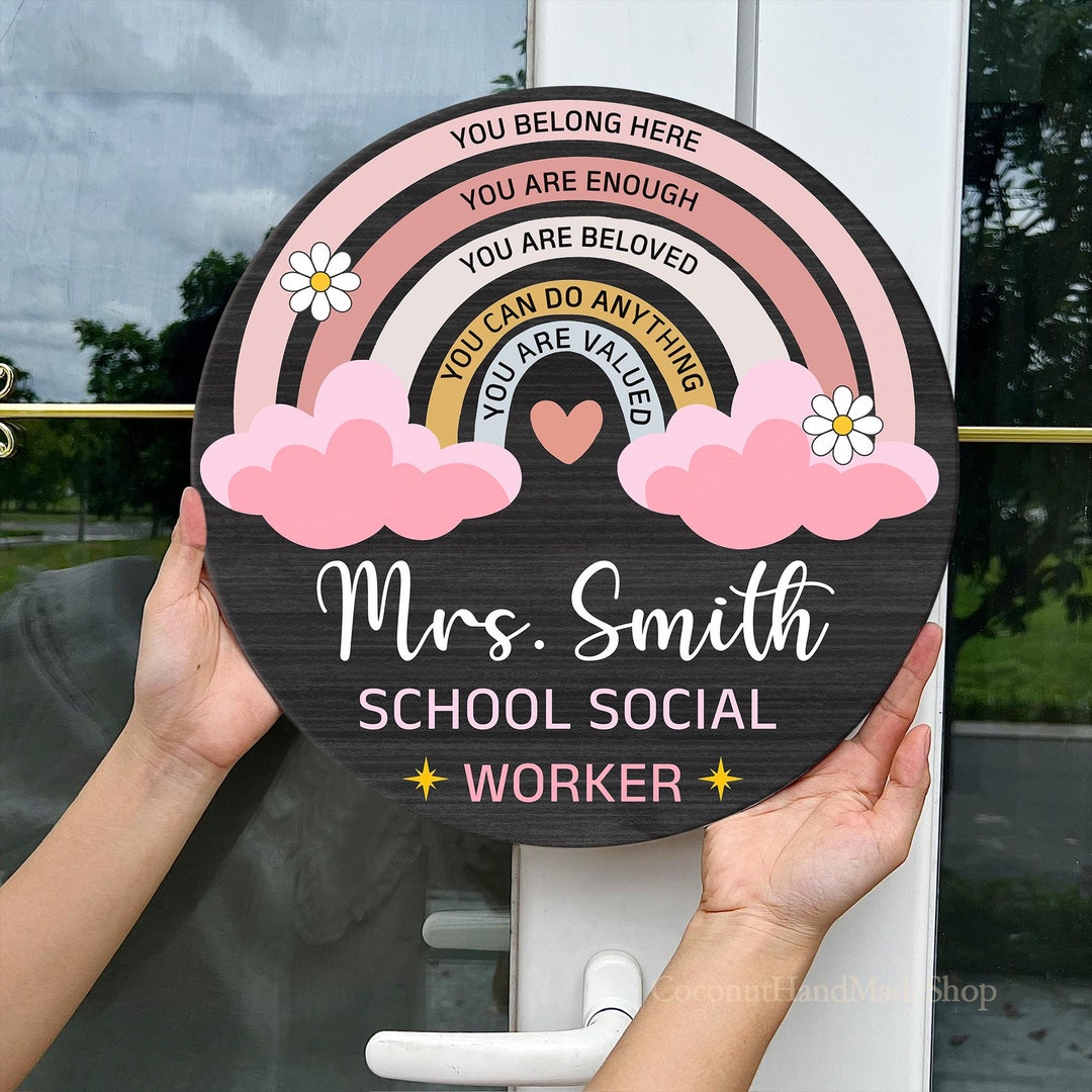 School Social Worker Office Sign, Social Worker Door Hanger ...