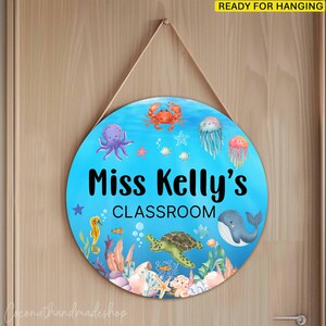 Personalized Under the Sea Classroom Sign, Ocean Theme Teacher Door ...