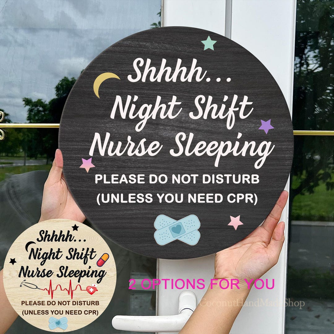 Night Shift Nurse Door Hanger, Nurse Sleeping Door Sign, Night Shift ...
