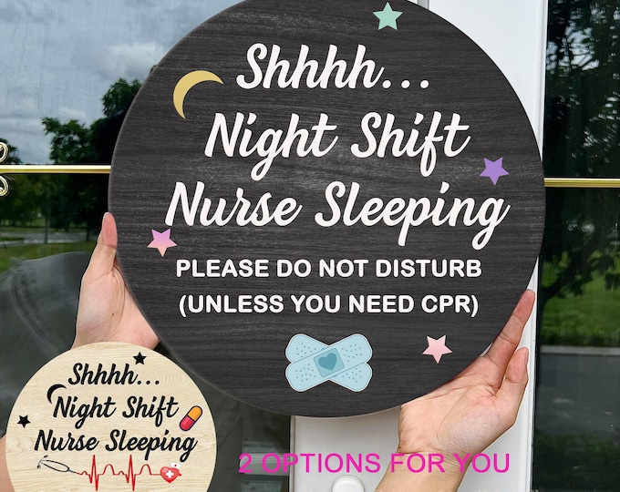 Night Shift Nurse Door Hanger, Nurse Sleeping Door Sign, Night Shift ...