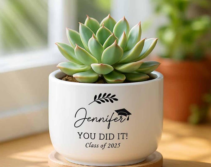 Personalized Planter Graduation Gift, You Did It Planter, Graduation ...