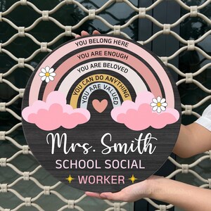 School Social Worker Office Sign, Social Worker Door Hanger ...