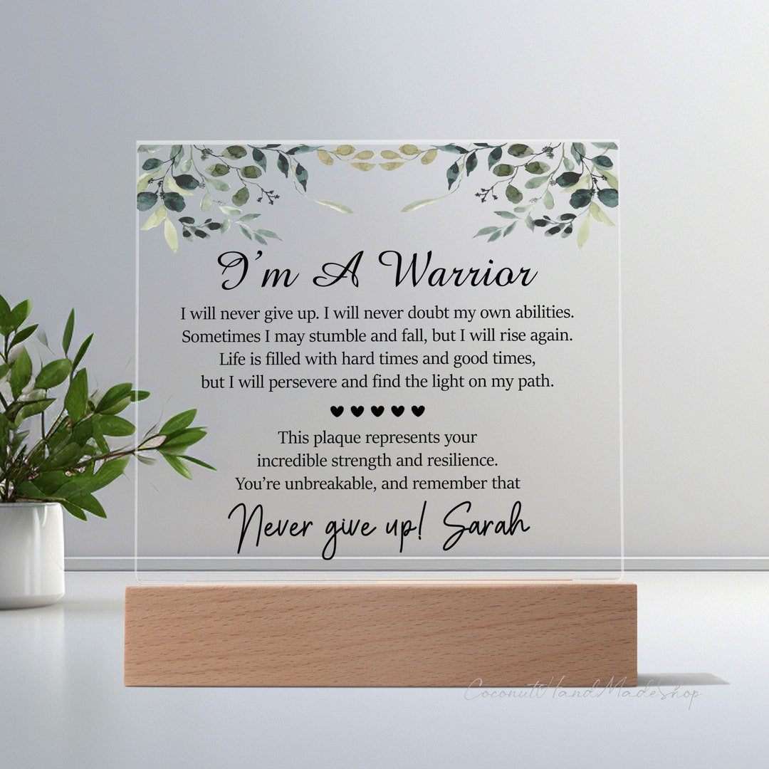 Personalized Plaque for Warrior, I'm A Warrior, Encouragement Gift for ...