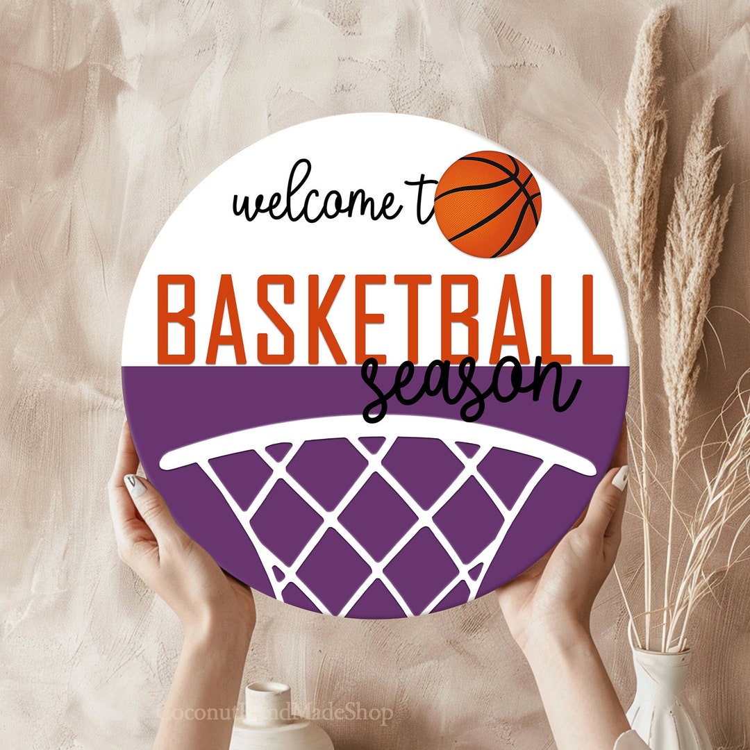 Basketball Door Sign, Welcome Basketball Sign Front Door, Basketball ...