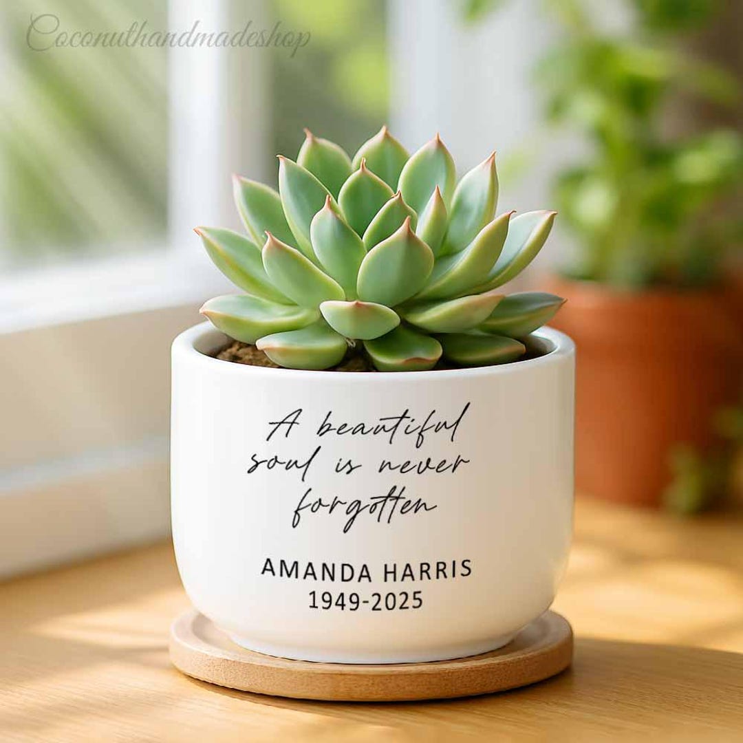 Memorial Plant Pot, Personalized Condolences Gift, Memorial Planter ...