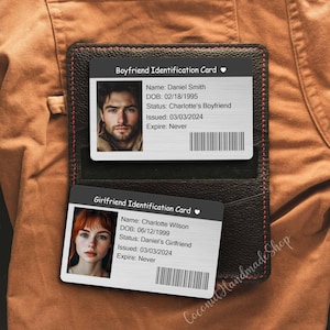 Custom Couple Photo Metal Card, Boyfriend/girlfriend Identification ...