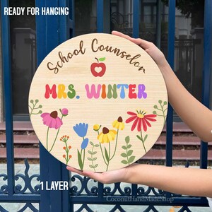 3D School Counselor Door Sign, Personalized School Counselor Gift ...