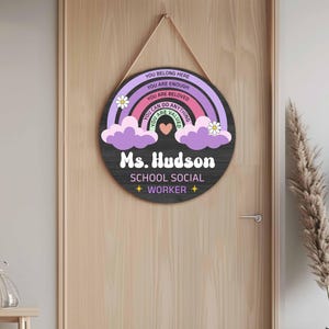School Social Worker Office Sign, Social Worker Door Hanger ...