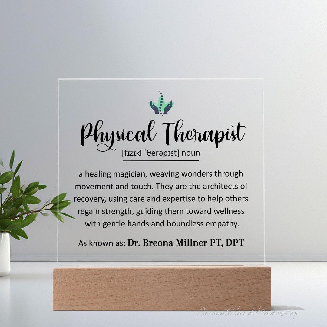 Personalized Plaque Physiotherapist, Physiotherapist Definition Gifts, Physical Therapist Gift ...