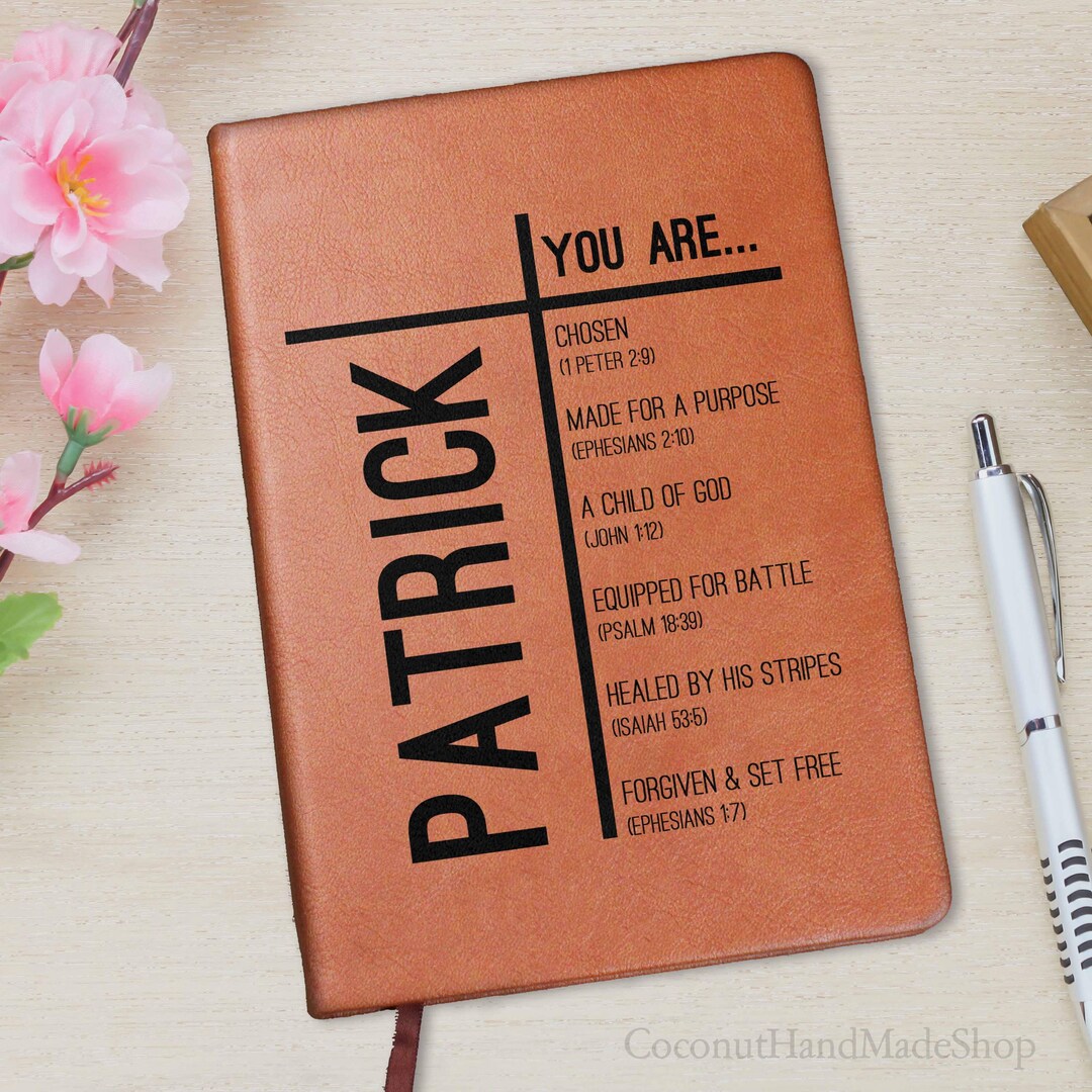 Personalized Christian Journal for Men, Bible Verse Journal Notebook ...