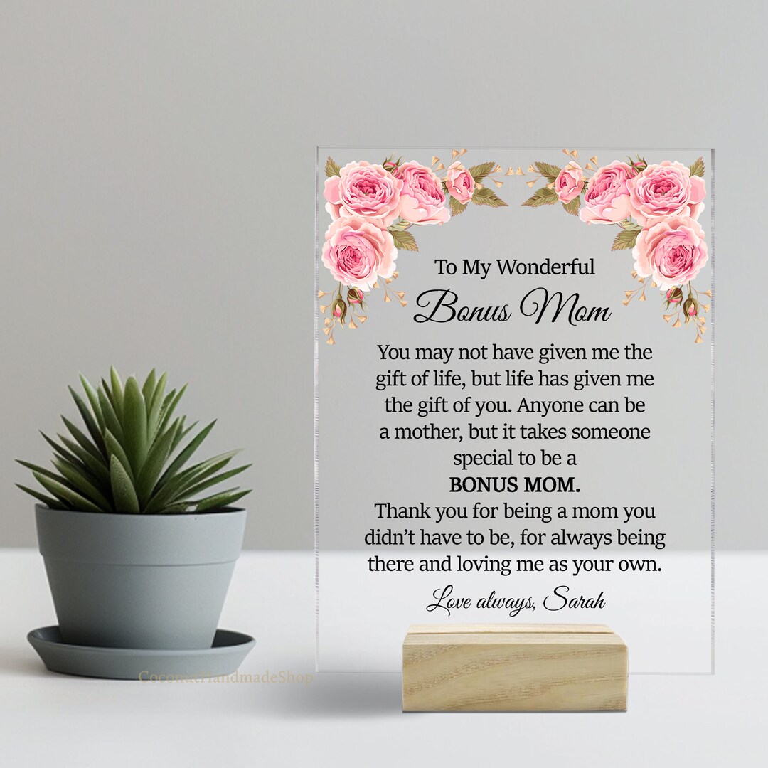 Personalized Mother's Day Gift for Bonus Mom, Sentimental Gift for ...