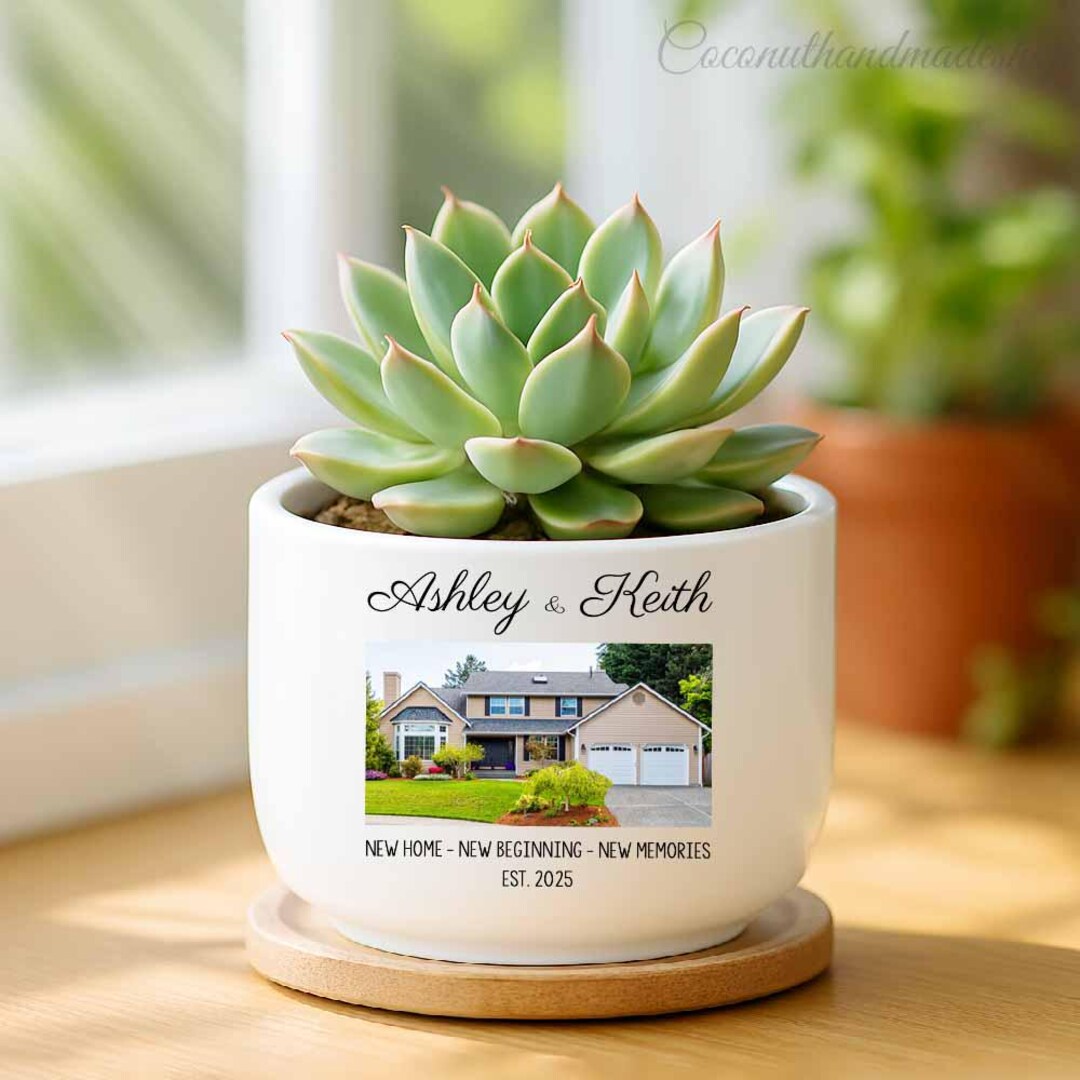 Custom New Home Plant Pot, Custom Home Address Planter, Sold Home Gift ...