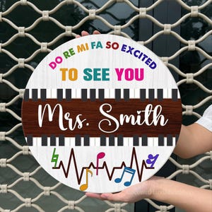 Custom Music Teacher Door Hanger, Teacher Name Sign Plate, Back to ...