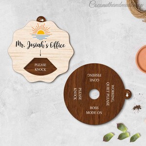 Personalized Office Door Sign, Custom Rotating Office Sign, Spinning ...